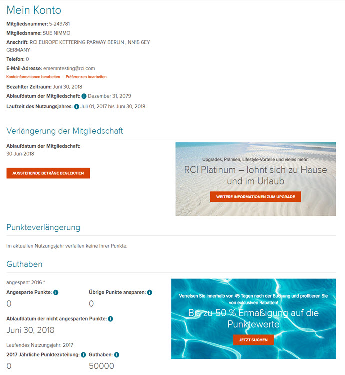 Ihr Online-Konto | RCI Hilfe | RCI.com