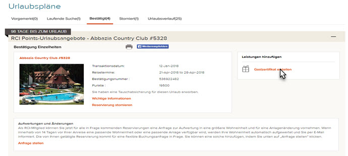 So fügen Sie ein Gastzertifikat hinzu | RCI Hilfe | RCI.com