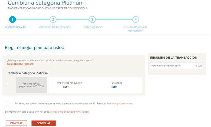 Cómo cambiar la inscripción a RCI Platinum | RCI Ayuda | RCI.com